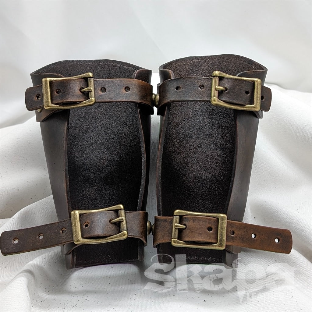Celtic Knot Leather Armor | Noble’s Lined Buckled Bracers in Brown ...