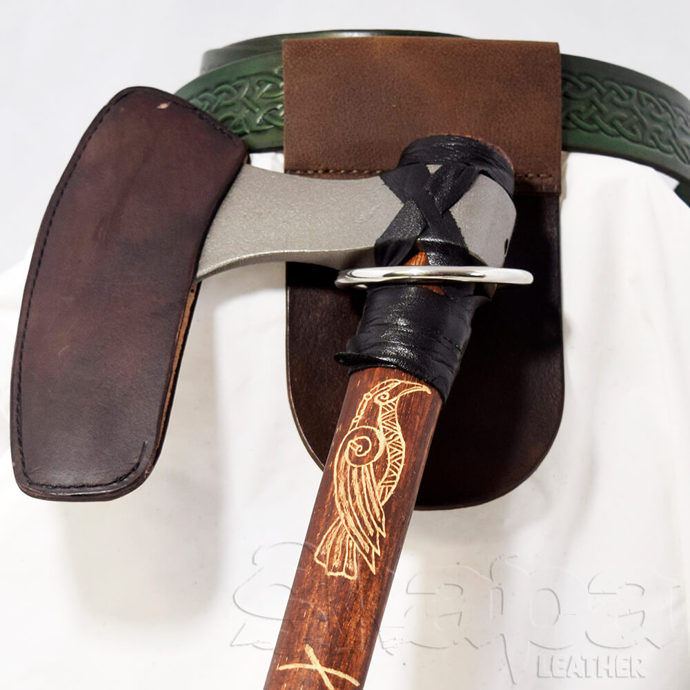 Leather Weapons Frog | Handmade Leather Vertical Sword Knife Axe Frog ...