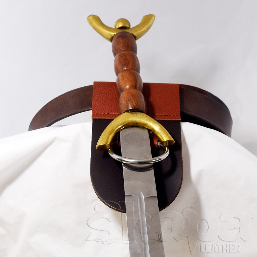 Leather Weapons Frog | Handmade Leather Vertical Sword Knife Axe Frog ...